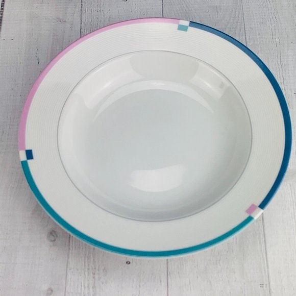 Mikasa | Dining | Mikasa Jet Set Pastels Pink Blue Teal Band Fine China ...